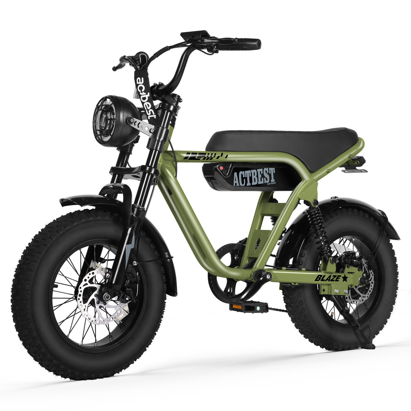 Blaze 16" Ebike for Teens | 25MPH Fat Tire Moped Style – actbest