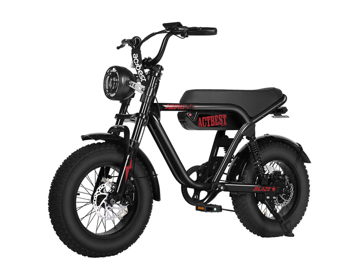 Blaze 16" Ebike for Teens | 25MPH Fat Tire Moped Style – actbest